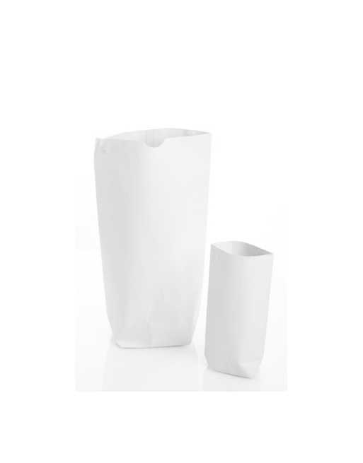 1500 Bolsas cilíndricas base Hexagonal Estucado color Blanco 12x22,5 cm 70g